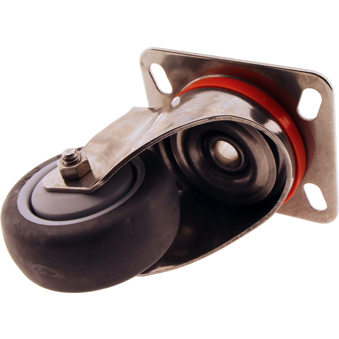 Mounting Plate Castor Swivel Rubber Wheel Stainless Steel 80mm – Co-Mac