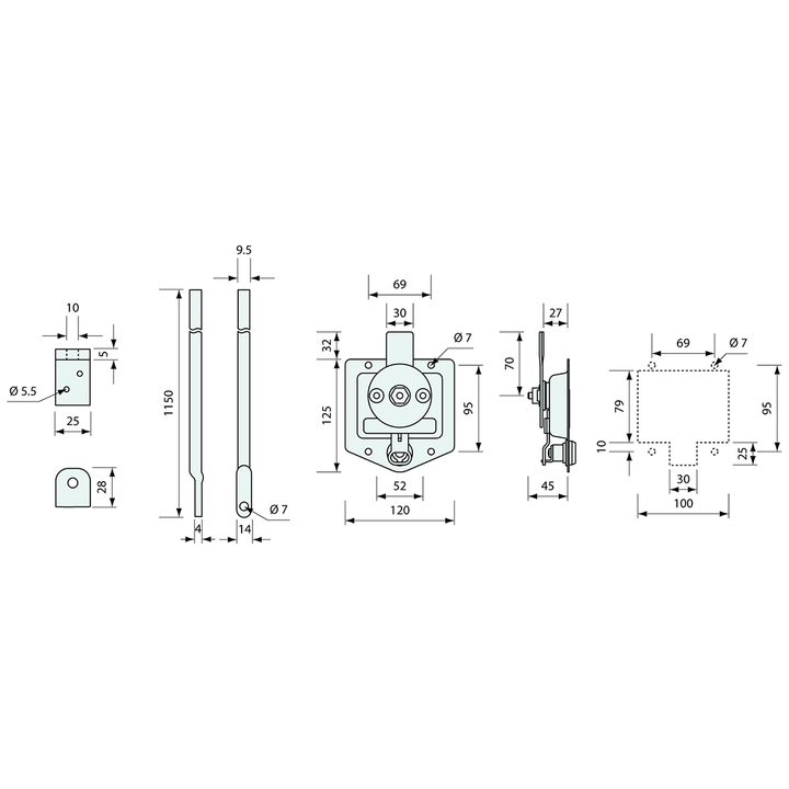 3 Point Drop T Latches Locking And Non Locking – Co-Mac