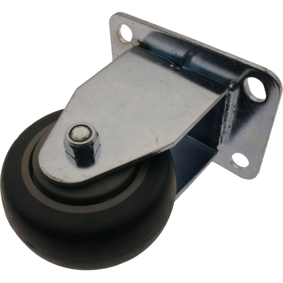 Mounting Plate Castor Fixed Rubber Wheel Zinc Plated 75mm – Co-Mac