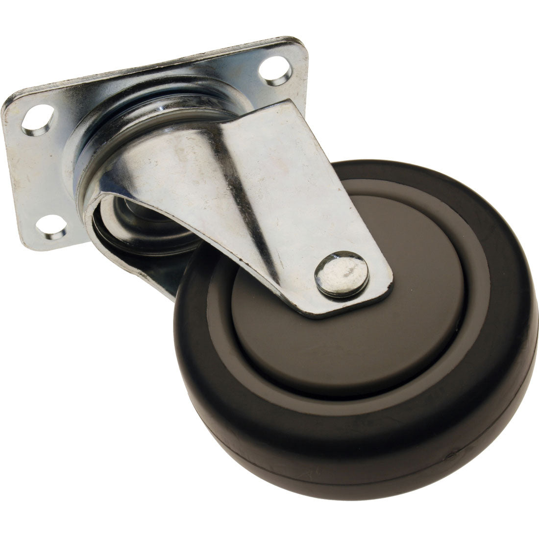 Mounting Plate Castor Swivel Rubber Wheel Zinc Plated 100mm – Co-Mac