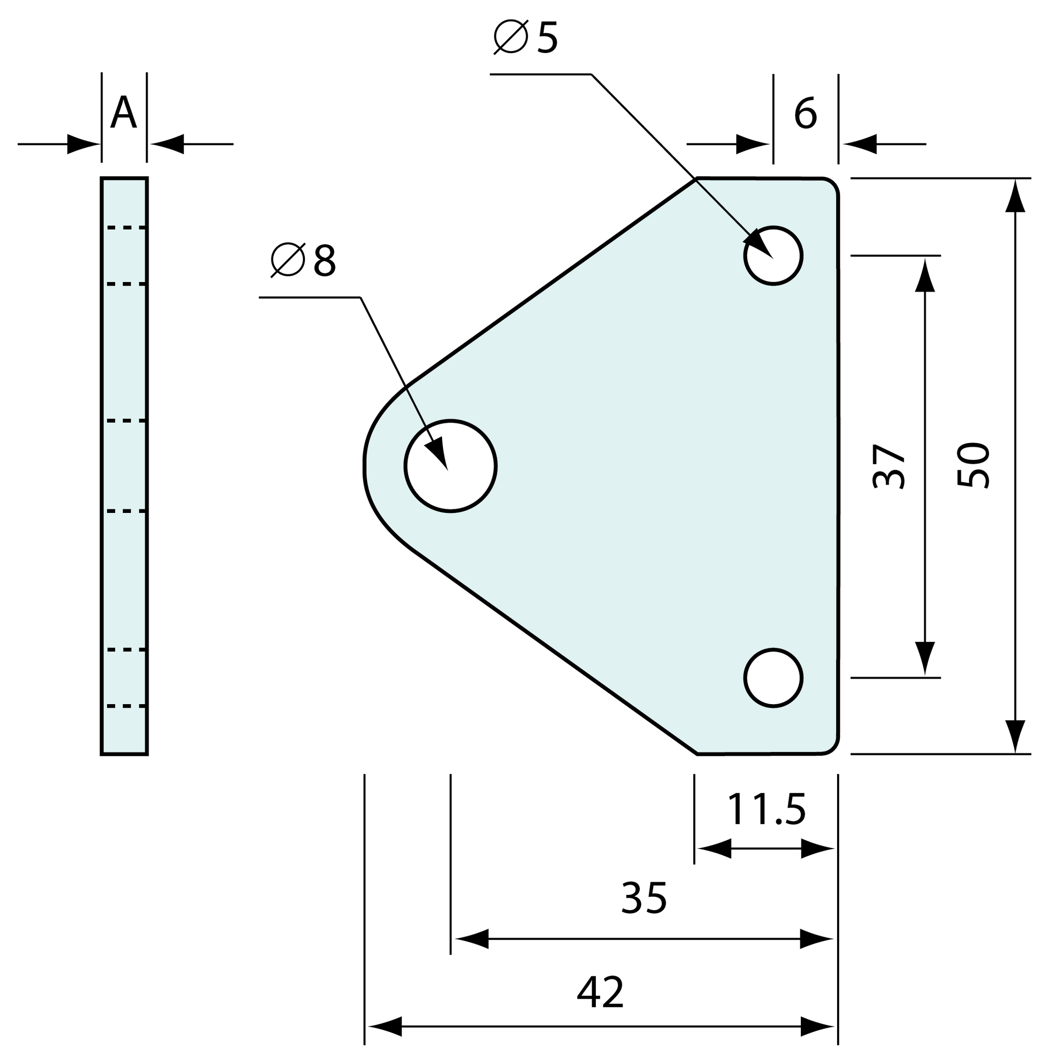 Gas Strut Heavy Duty Flat Bracket Stainless Steel 250kg – Co-Mac
